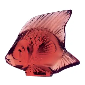 Lalique Classic Fish - Golden Red