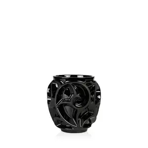 Lalique Tourbillons Small Vase Black