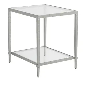 ARTISTICA Claret Rectangular End Table - Silver