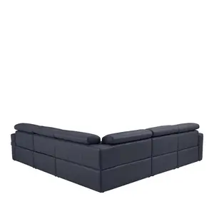 CHATEAU D'AX Gemma Reclining Leather Sectional Sofa - Blue