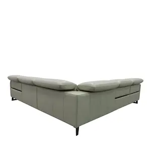 Bloomingdale'S 5 Piece Silvio Leather Reclining Sectional - Nc-e Frost