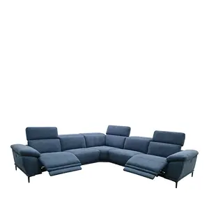 Bloomingdale'S Aprile Leather Reclining Sectional Sofa - Blt- Blue