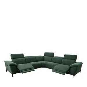 Bloomingdale'S Aprile Leather Reclining Sectional Sofa Blt- Green