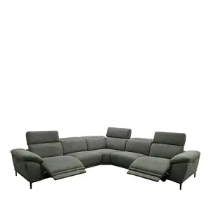 Bloomingdale'S Aprile Leather Reclining Sectional Sofa Dove