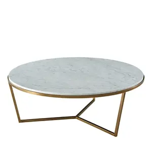THEODORE ALEXANDER Fisher Round Cocktail Table, Large - Marble