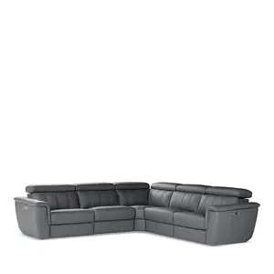 GIUSEPPE NICOLETTI Giuseppi Nicoletti Trevi 5 Piece Power Reclining Leather Sectional Fango
