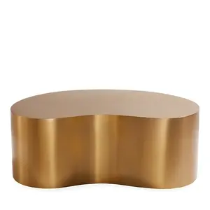 Jonathan Adler Large Brass Kidney Table - Gold