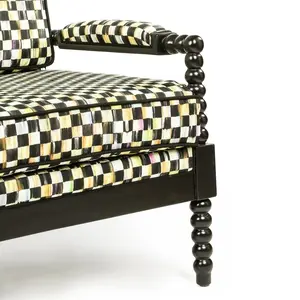 MACKENZIE-CHILDS Spindle Check Outdoor Loveseat