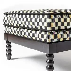 MACKENZIE-CHILDS Spindle Check Outdoor Ottoman