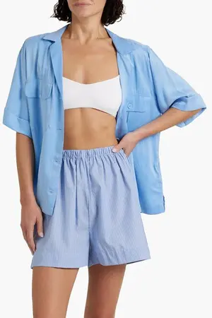 BASERANGE - Ole Striped Cottonpoplin Pajama Shorts