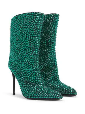 GIUSEPPE ZANOTTI 105mm Merissa Sparkle Boots - Green