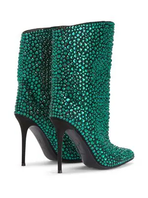 GIUSEPPE ZANOTTI 105mm Merissa Sparkle Boots - Green