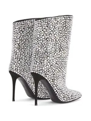 GIUSEPPE ZANOTTI Merissa Sparkle 105mm Boots - Silver