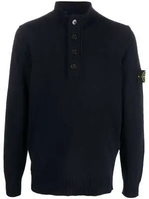 Stone Island Compass-patch Button-fastenign Jumper