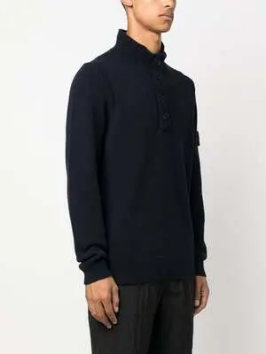 Stone Island Compass-patch Button-fastenign Jumper