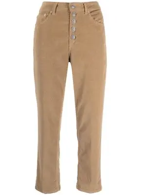 DONDUP Mid-rise Cropped Trousers - Neutrals