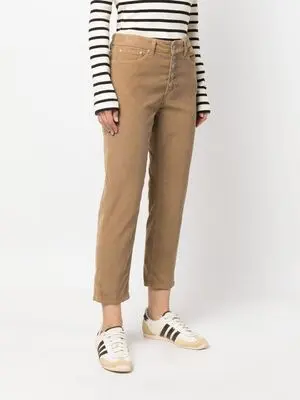 DONDUP Mid-rise Cropped Trousers - Neutrals