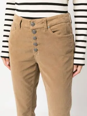 DONDUP Mid-rise Cropped Trousers - Neutrals
