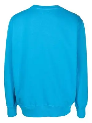 AUTRY Logo-flocked Cotton Sweatshirt - Blue