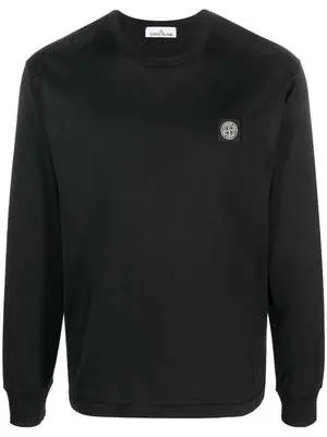 Stone Island Logo-patch Long-sleeve T-shirt - Black