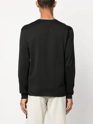 Stone Island Logo-patch Long-sleeve T-shirt - Black