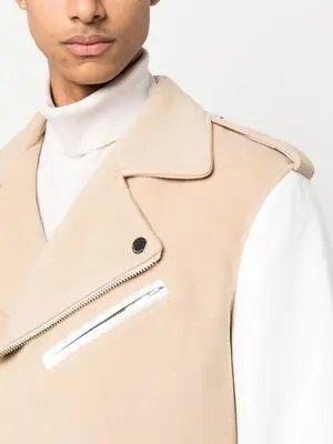 Philipp Plein Leather Biker Jacket - Neutrals