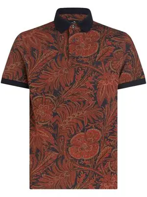 Etro Floral-print Cotton Polo Shirt