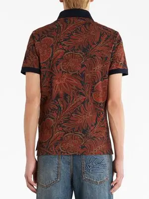 Etro Floral-print Cotton Polo Shirt