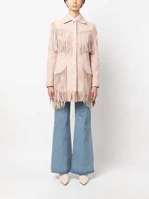 Philipp Plein Oversized Fringed Suede Shirt Jacket