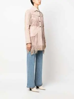 Philipp Plein Oversized Fringed Suede Shirt Jacket