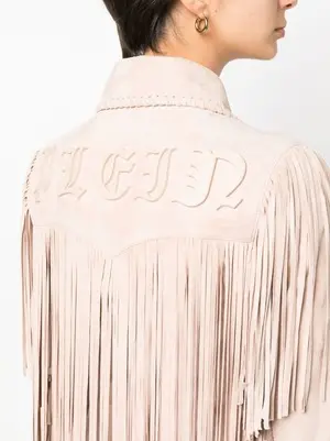 Philipp Plein Oversized Fringed Suede Shirt Jacket