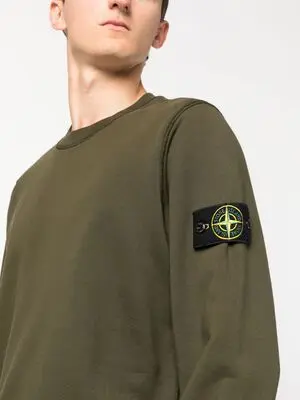 Stone Island Compass-patch Cotton Sweatshirt