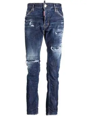 Dsquared2 Distressed-finish Denim Jeans - Blue
