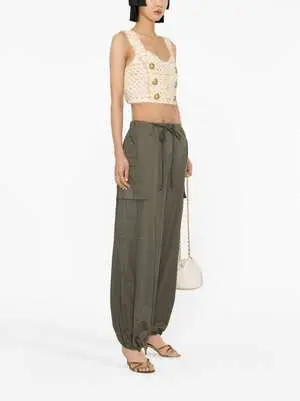 Balmain Button-embellished Tweed Cropped Top