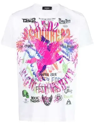 Dsquared2 Graphic-print Cotton T-shirt - White
