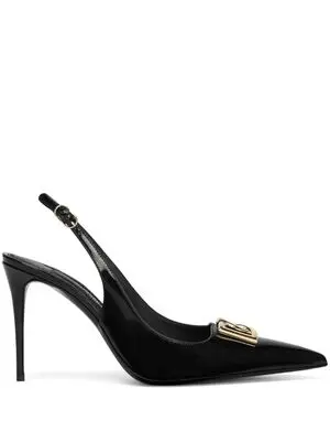 Dolce & Gabbana Logo Plaque Slingback Pumps