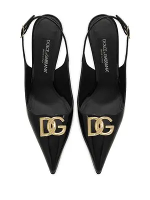 Dolce & Gabbana Logo Plaque Slingback Pumps
