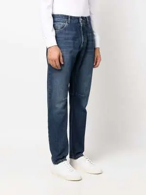 Brunello Cucinelli Mid-rise Straight-leg Jeans - Blue