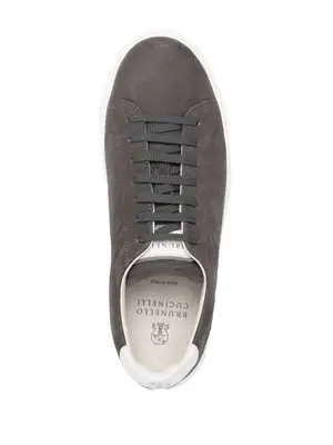 Brunello Cucinelli Nubuck Leather Low-top Sneakers - Grey