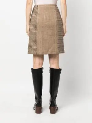 Ralph Lauren Houndstooth-pattern Straight Skirt