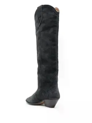 Isabel Marant Étoile Denvee Suede Calfskin Leather Boots - Black