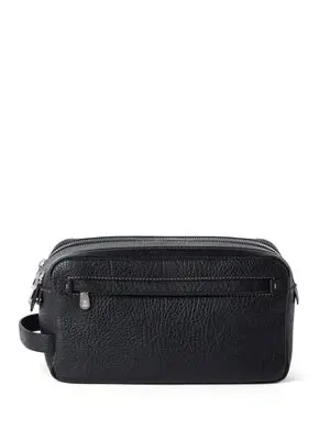 Brunello Cucinelli Leather Wash Bag - Black