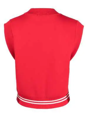AUTRY Logo-appliqué Vest - Red