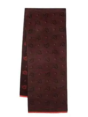 FERRAGAMO Patterned-jacquard Silk Scarf - Red
