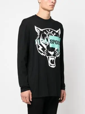 PLEIN SPORT Tiger-motif Long-sleeved T-shirt