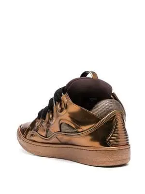 LANVIN Curb Lace-up Sneakers - Brown