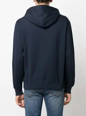 Etro Logo-embroidered Cotton Hoodie - Blue