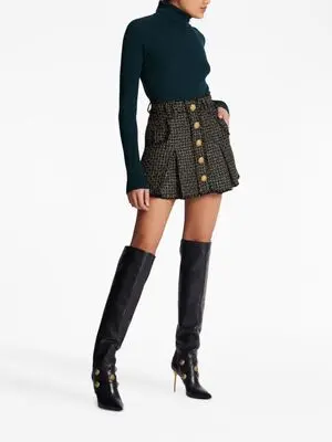 Balmain Tweed Pleated Mini Skirt