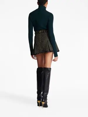 Balmain Tweed Pleated Mini Skirt