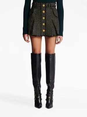 Balmain Tweed Pleated Mini Skirt